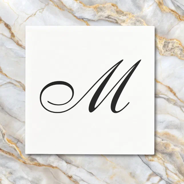 Elegant Monogram Initial Napkins | Zazzle