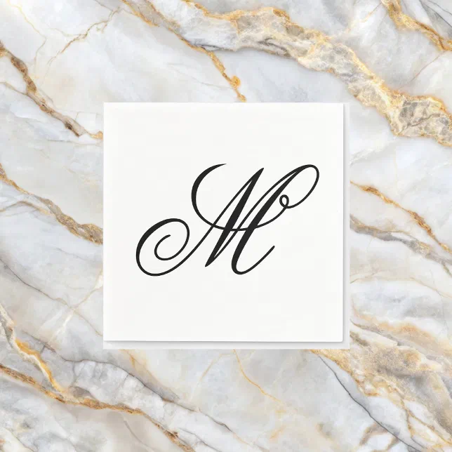 Elegant Monogram Initial Napkins | Zazzle