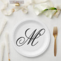 Elegant Monogram Initial Paper Plates | Zazzle