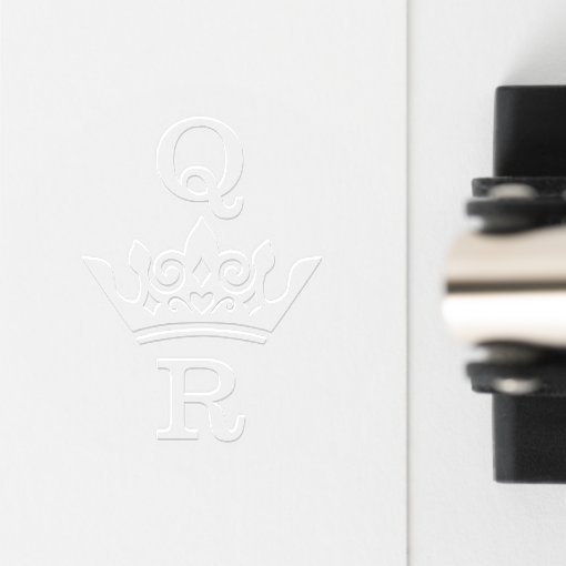 Elegant Monogram Initials Royal Crown Crest Embosser | Zazzle