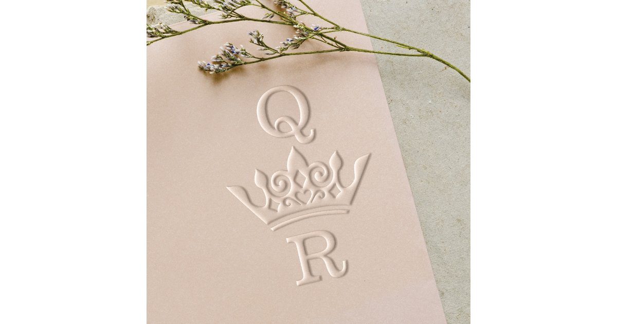 Elegant Monogram Initials Royal Crown Crest Embosser | Zazzle