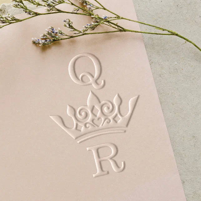 Elegant Monogram Initials Royal Crown Crest Embosser | Zazzle