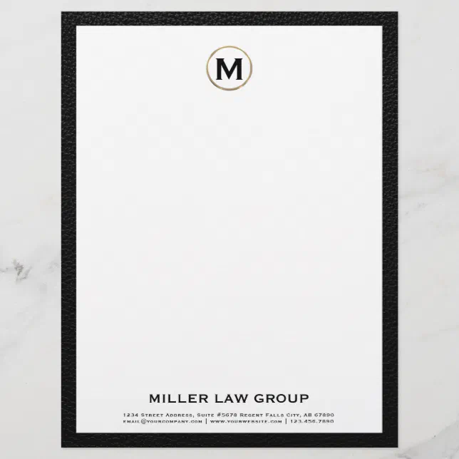 Elegant Monogram Letterhead | Zazzle