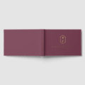 Elegant monogram mauve wedding names date foil foil guest book | Zazzle