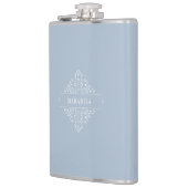 Elegant Monogram Minimalist Dusty Blue Classy Flask | Zazzle
