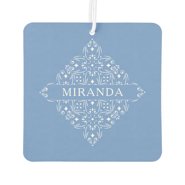 Elegant Monogram Minimalist Dusty Blue Simple Air Freshener | Zazzle