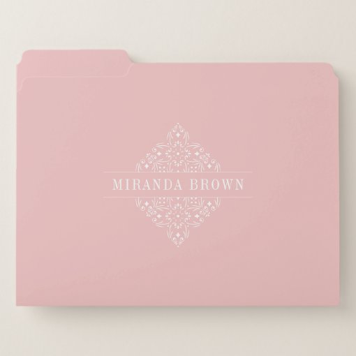 Elegant Monogram Minimalist Dusty Colors Classy File Folder | Zazzle
