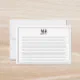 Elegant Monogram Minimalist Ruled Index Note Card | Zazzle