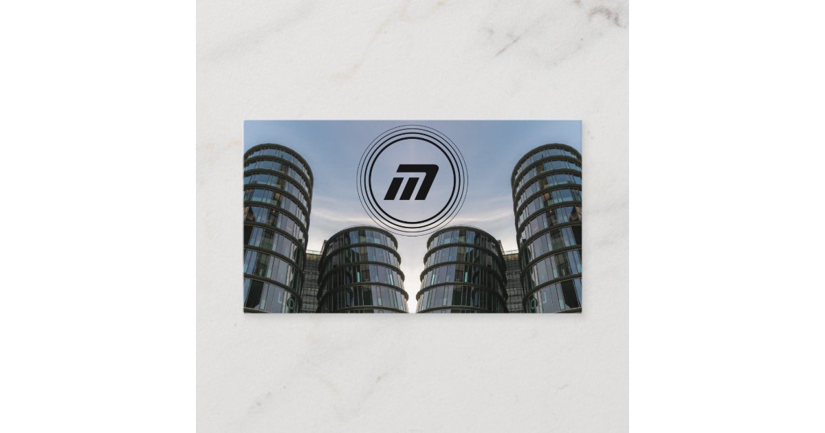 Elegant monogram modern architecture buildings business card | Zazzle