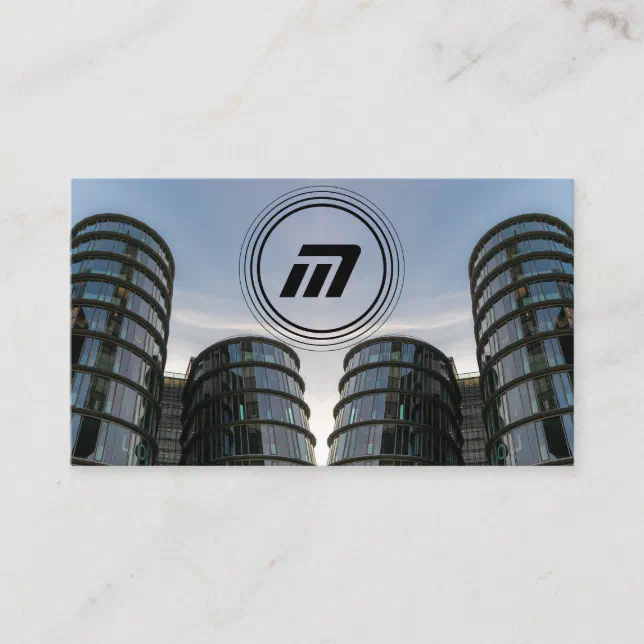Elegant monogram modern architecture buildings business card | Zazzle