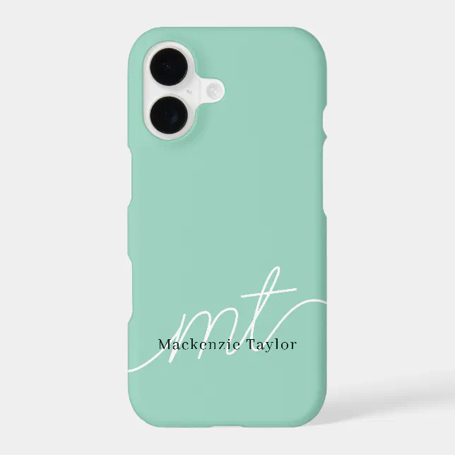 Elegant Monogram Name Personalized Text iPhone Case | Zazzle