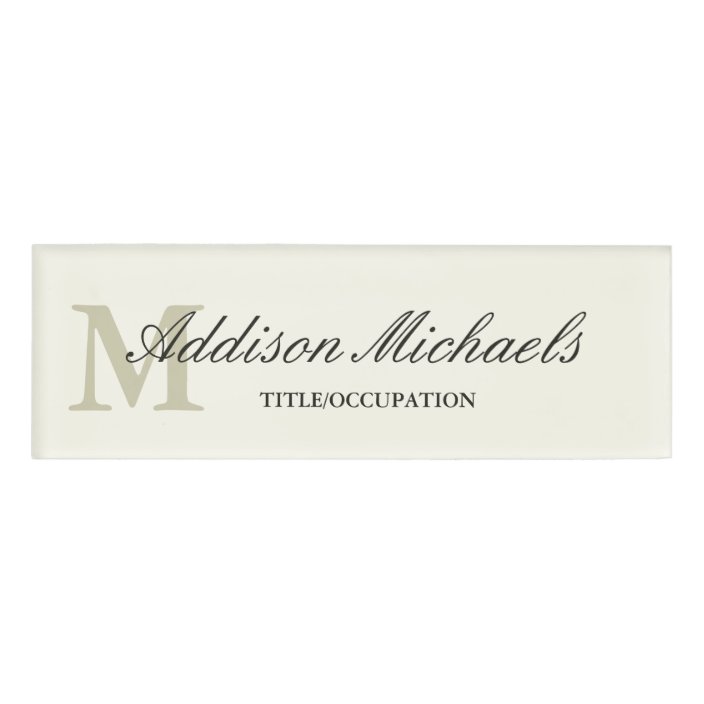 Elegant Monogram Name Tag | Zazzle.com