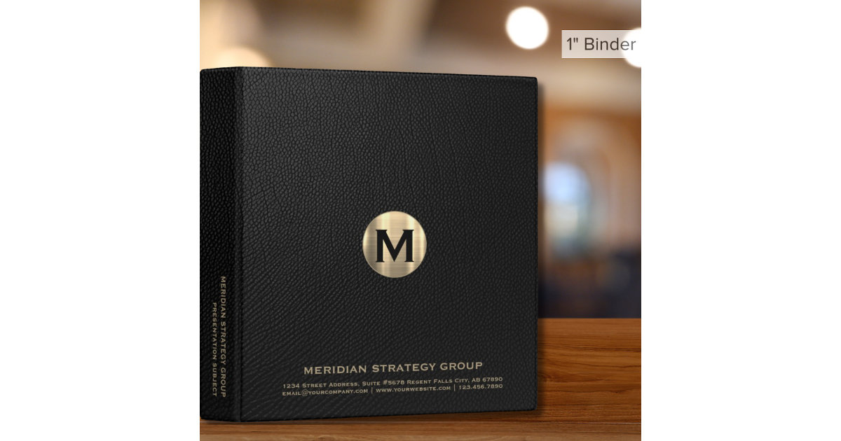 Elegant Monogram Presentation Binder | Zazzle
