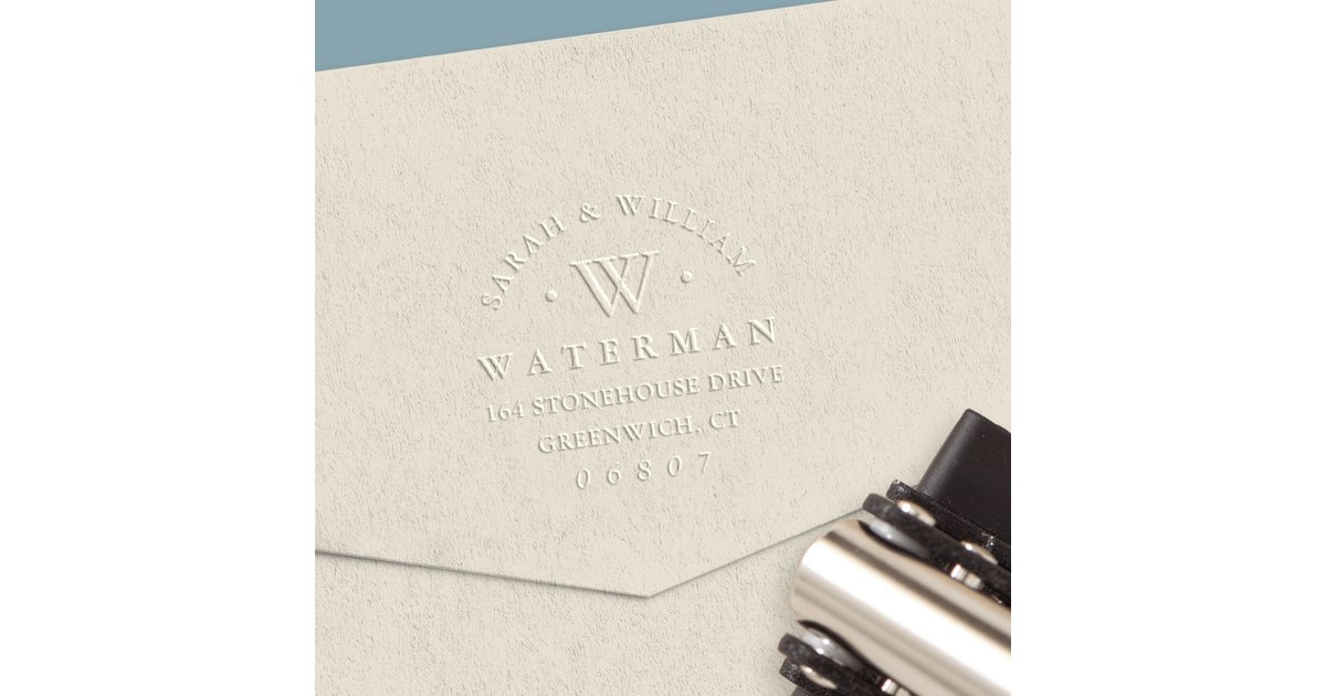 Elegant Monogram | Return Address Embosser | Zazzle