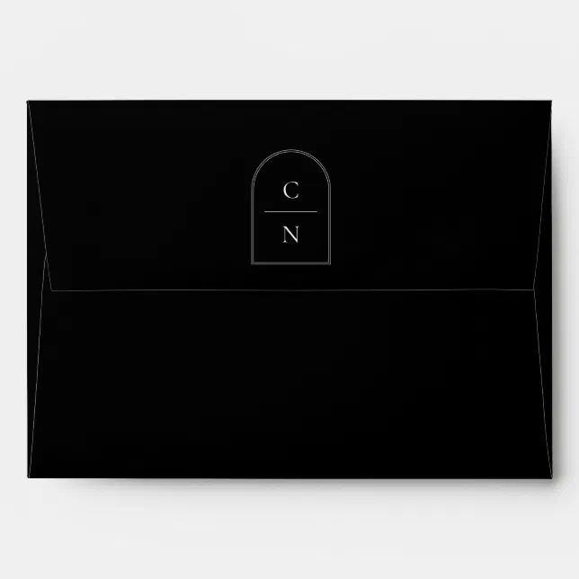 Elegant Monogram Return Address Envelope | Zazzle