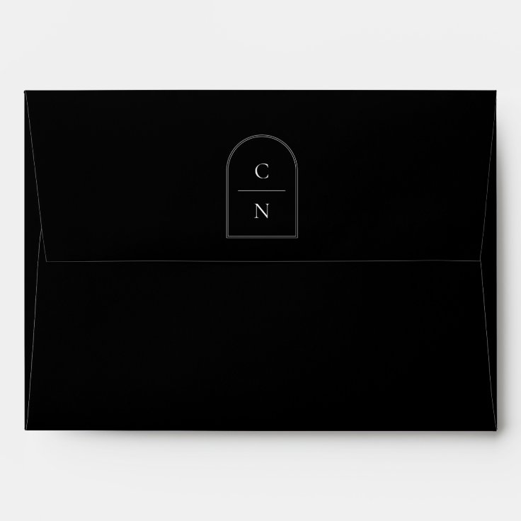 Elegant Monogram Return Address Envelope | Zazzle