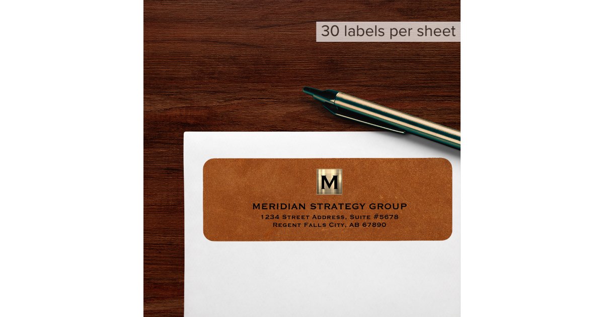Elegant Monogram Return Address Label | Zazzle