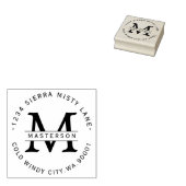 Elegant Monogram Return Address Rubber Stamp | Zazzle