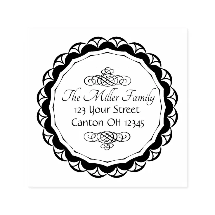 Elegant Monogram Return Address Self-inking Stamp | Zazzle