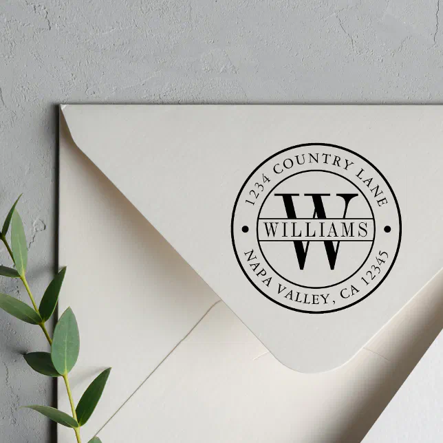 Elegant Monogram Return Address Self-inking Stamp | Zazzle