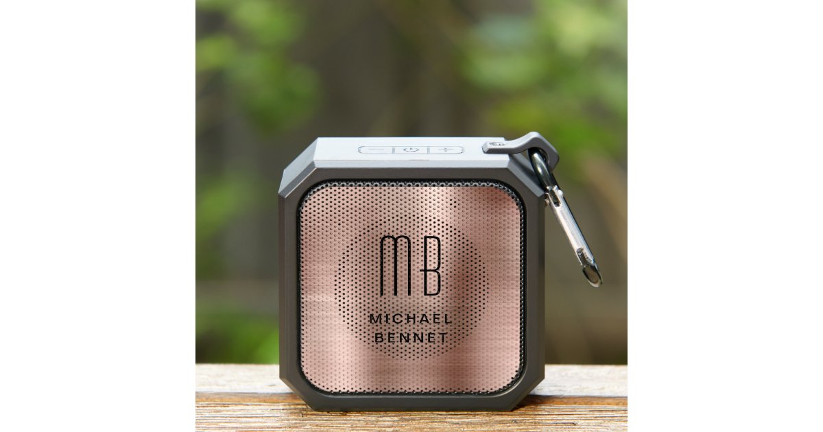 Elegant Monogram Rose Gold Bluetooth Speaker | Zazzle