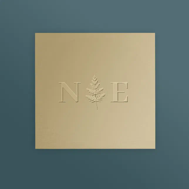 Elegant Monogram Rustic Fern Leaf Embosser | Zazzle