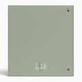 Elegant Monogram Sage Green Office School 3 Ring Binder | Zazzle
