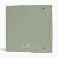 Elegant Monogram Sage Green Office School 3 Ring Binder | Zazzle