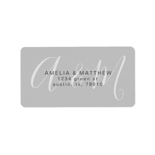 elegant monogram silver return address label | Zazzle.com