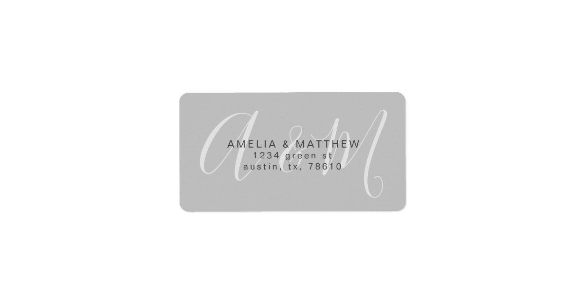 elegant monogram silver return address label | Zazzle.com