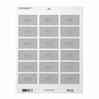 Elegant Monogram Silver Return Address Label | Zazzle