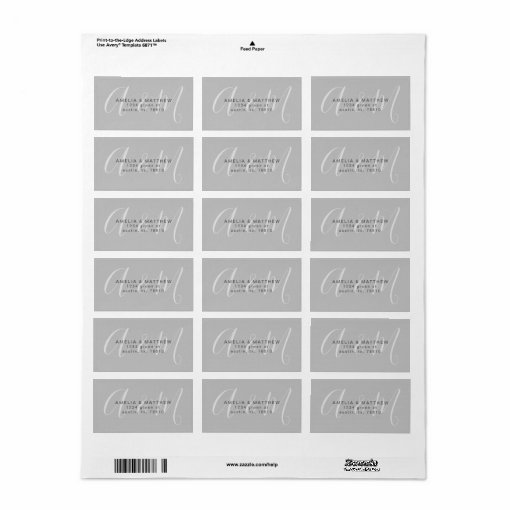 Elegant Monogram Silver Return Address Label | Zazzle
