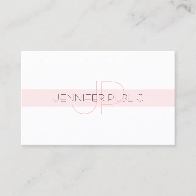 Elegant Monogram Sleek Design Luxury Trendy Plain Business Card | Zazzle