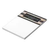 Elegant Monogram Striped Black and Gold Notepad | Zazzle
