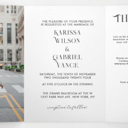 Elegant Monogram Trifold Book Wedding Invitation | Zazzle