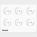 Elegant Monogram Wedding Classic Round Sticker | Zazzle