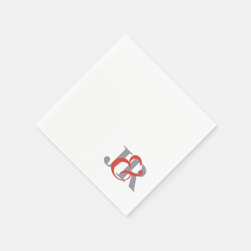 Elegant Monogram Wedding Cocktail Paper Napkins | Zazzle