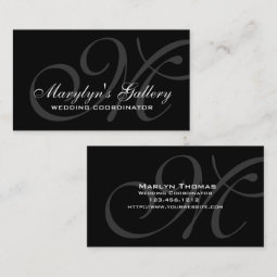 Elegant Monogram Wedding Coordinator Business Card | Zazzle