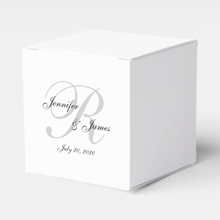 Elegant Monogram Wedding Favor Boxes | Zazzle