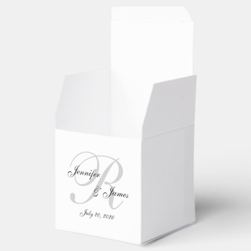 Elegant Monogram Wedding Favor Boxes | Zazzle