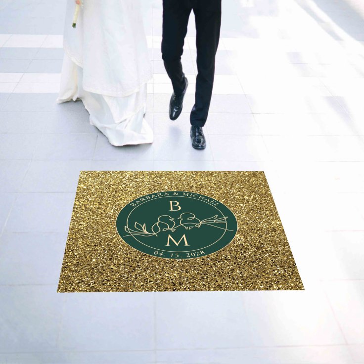 Elegant Monogram Wedding Floor Decals | Zazzle
