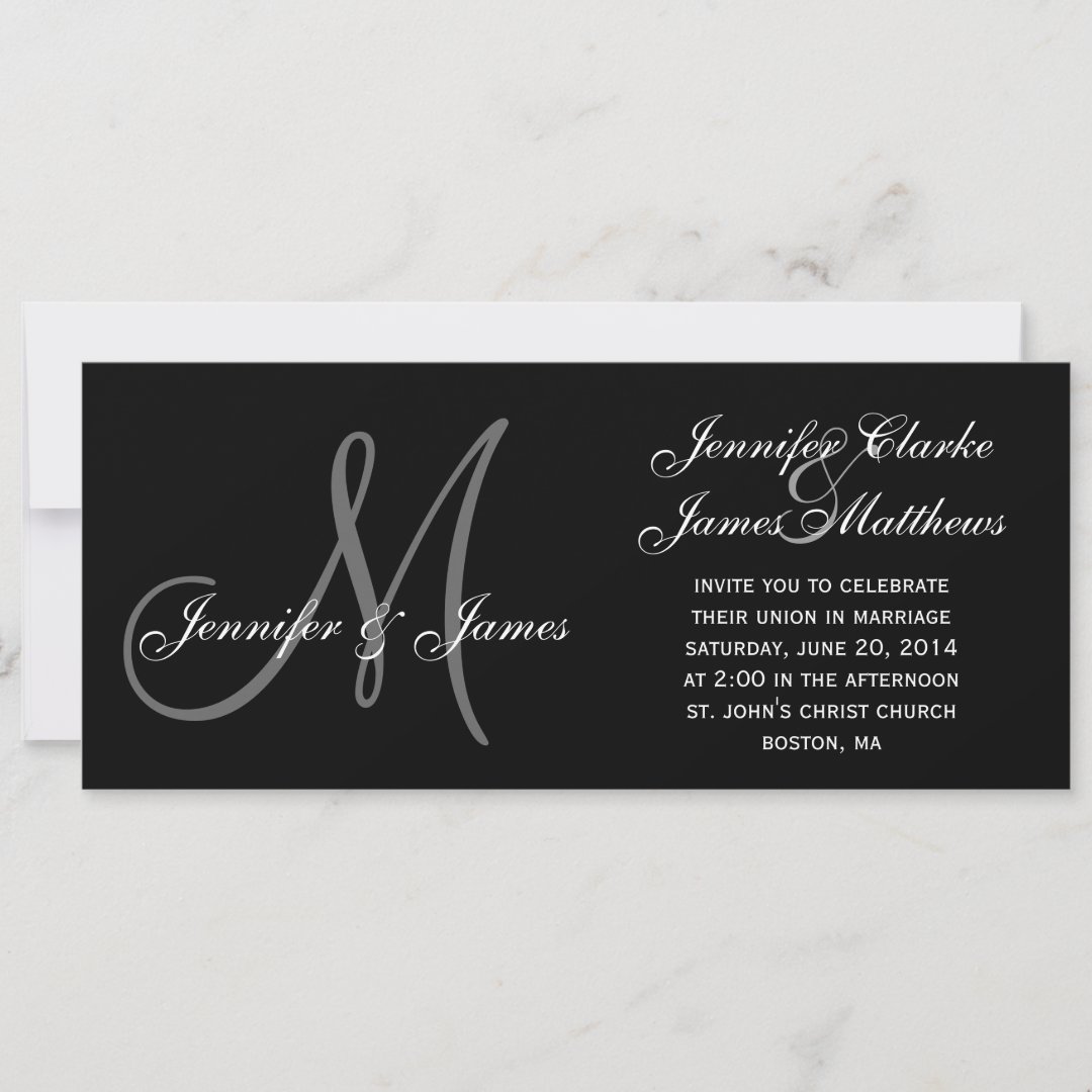 Elegant Monogram Wedding Invitations | Zazzle
