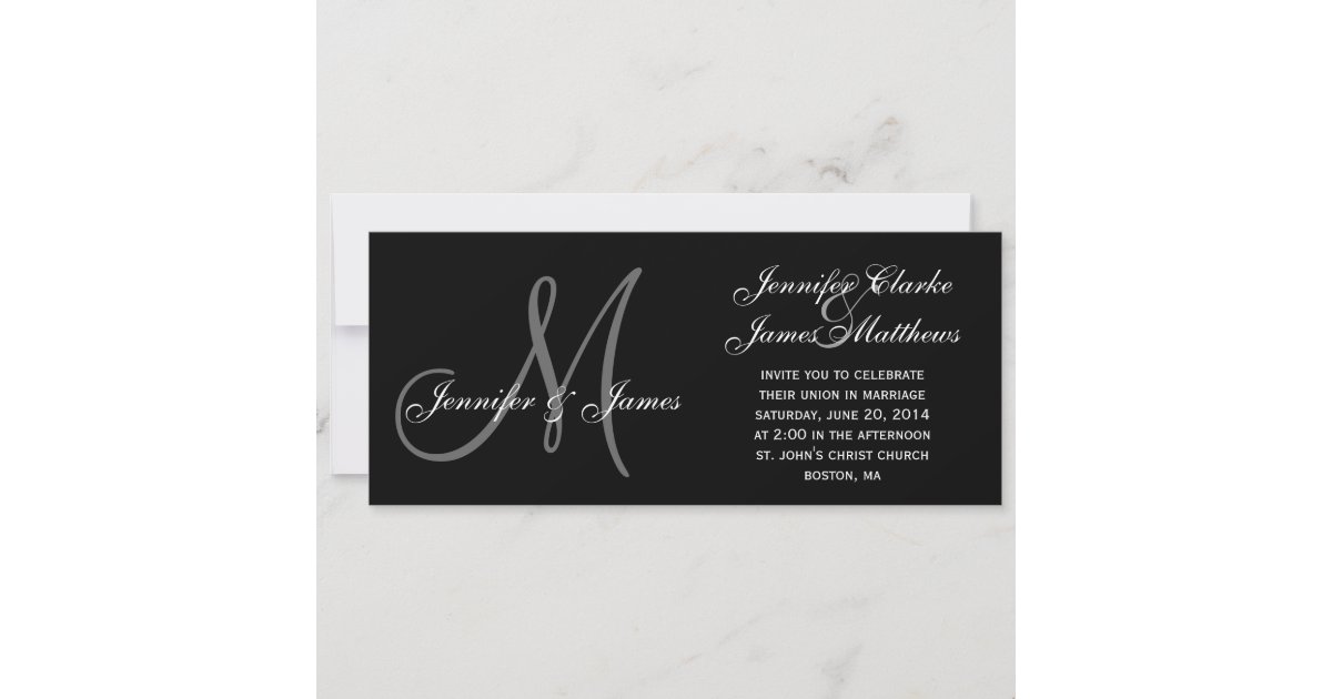 Elegant Monogram Wedding Invitations | Zazzle