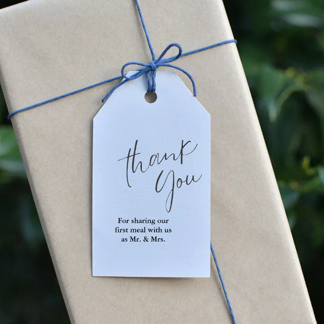 Elegant Monogram Wedding Reception Thank you Gift Tags | Zazzle