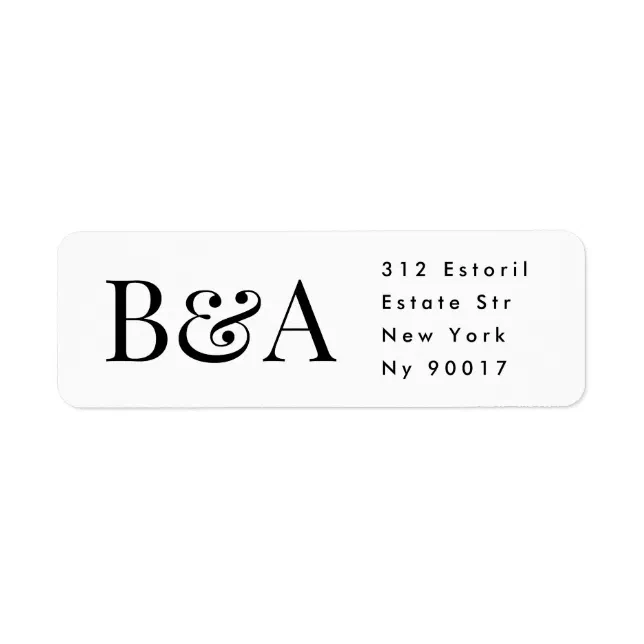 elegant monogram wedding return address label | Zazzle