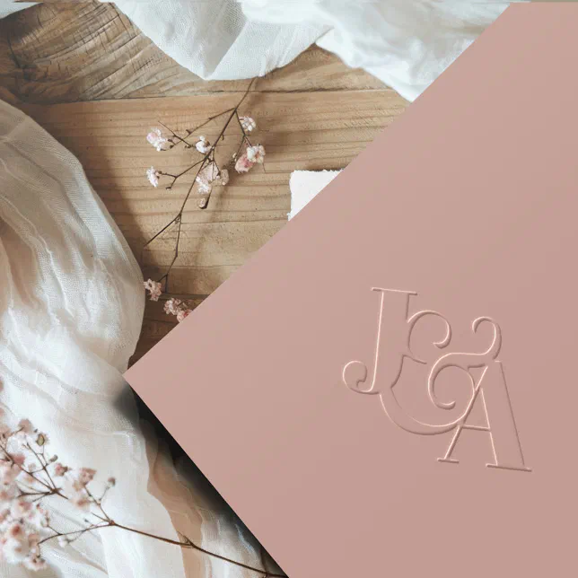Elegant Monogram Wedding Stamp Initials Embosser | Zazzle