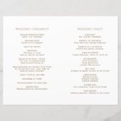 Elegant Monogram White Gold Wedding Folded Program | Zazzle