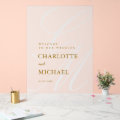 Elegant, Monogram, White, Transparent, Wedding Acrylic Sign | Zazzle