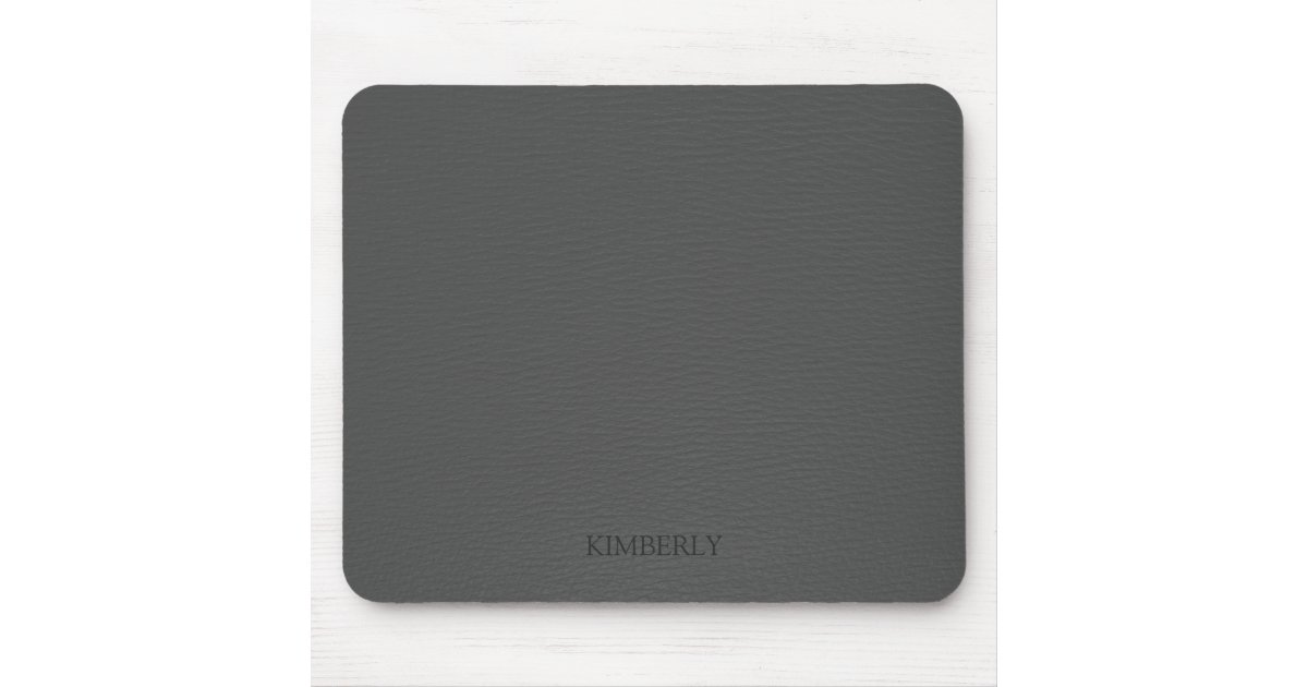 Elegant Monogramed Vintage Gray Faux Leather Mouse Pad | Zazzle