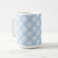 Elegant Monogrammed Blue, White Checkered Pattern Coffee Mug | Zazzle
